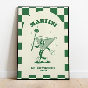 Retro Cartoon Martini Cocktail Print - Etsy