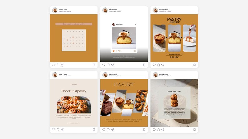 Bakery & Café Instagram Post Templates - Editable Canva Design for ...