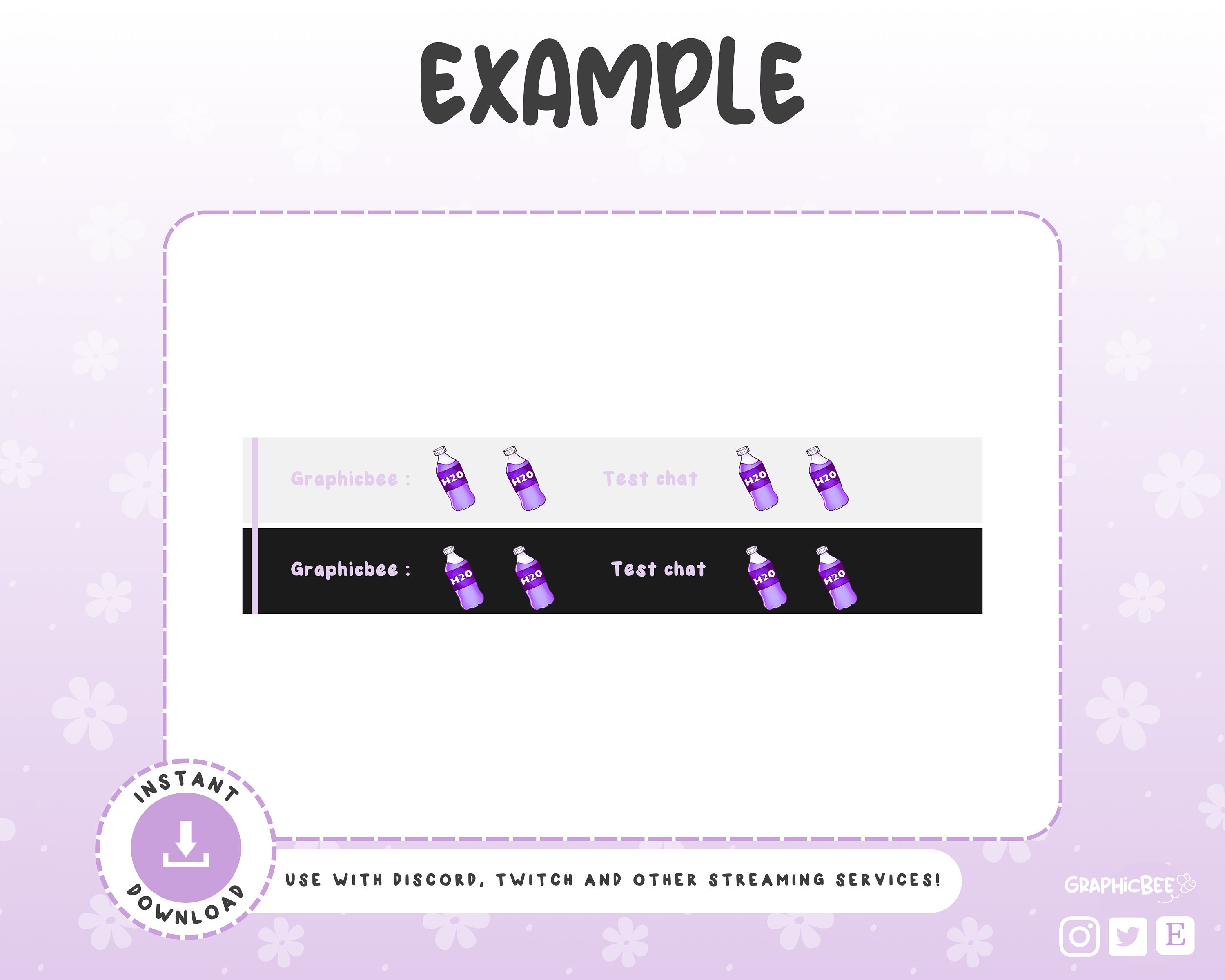 Hydrate H20 Twitch Emote Purple / Water Bottle / Channel Point - Etsy