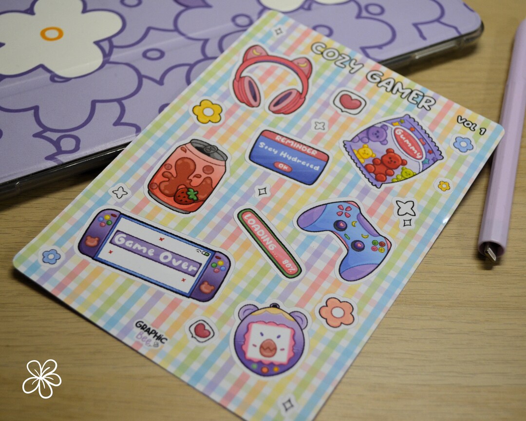 Cozy Gamer Sticker Sheet / Cute Stickers / Planner Stickers / - Etsy