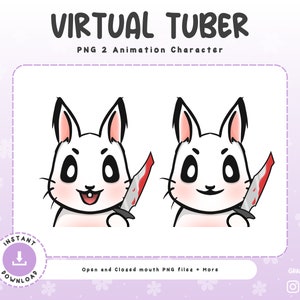 Pre-made Png-tuber Bunny 5 Emotions Vtuber Live - Etsy