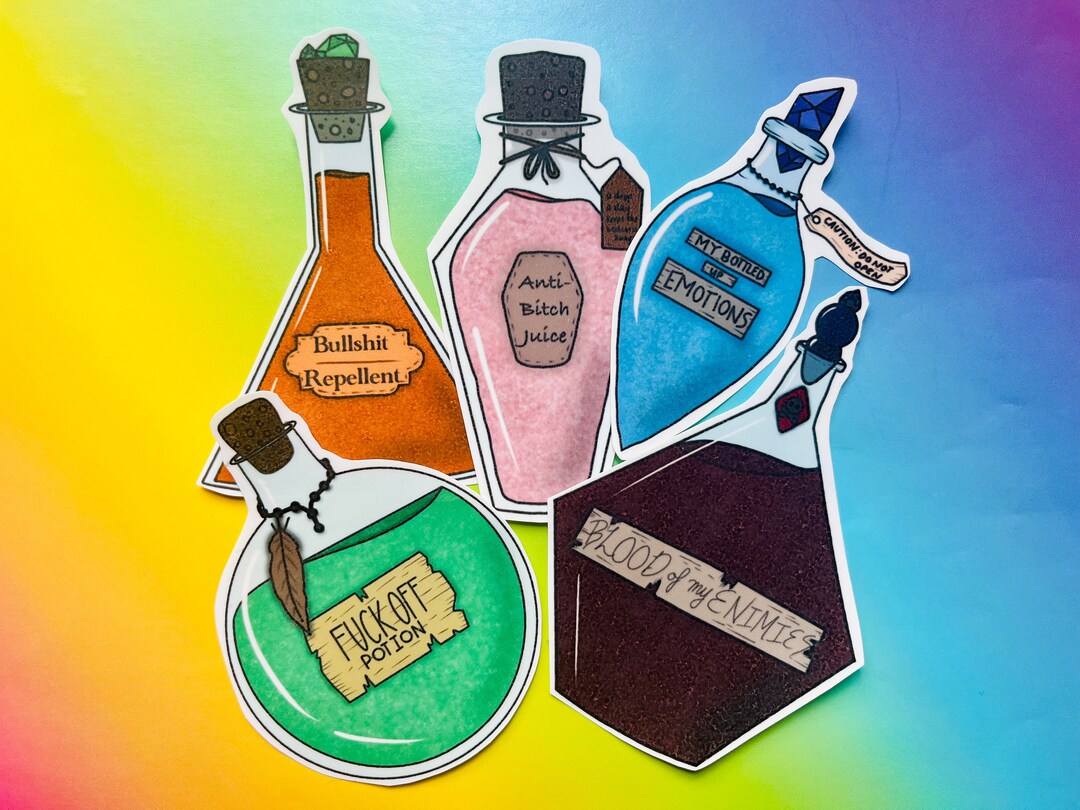 Funny Potion Stickers Potion Bottles Stickers Potion Bottles Sticker ...
