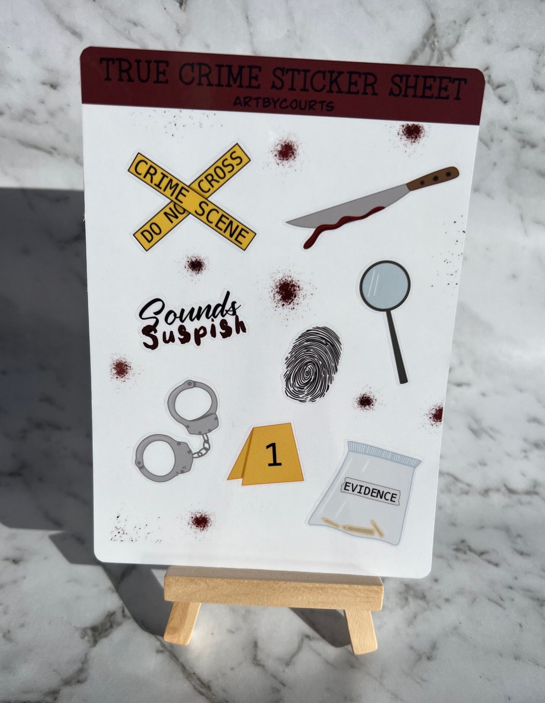 True Crime Sticker Sheet Crime Show Sticker Sheet - Etsy
