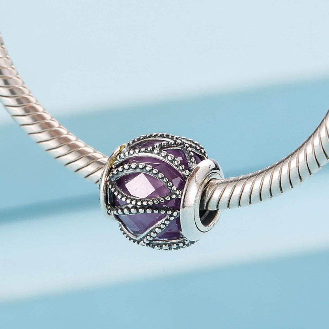 Pandora Purple Intertwining Radiance Charm Silver S925 ALE - Etsy