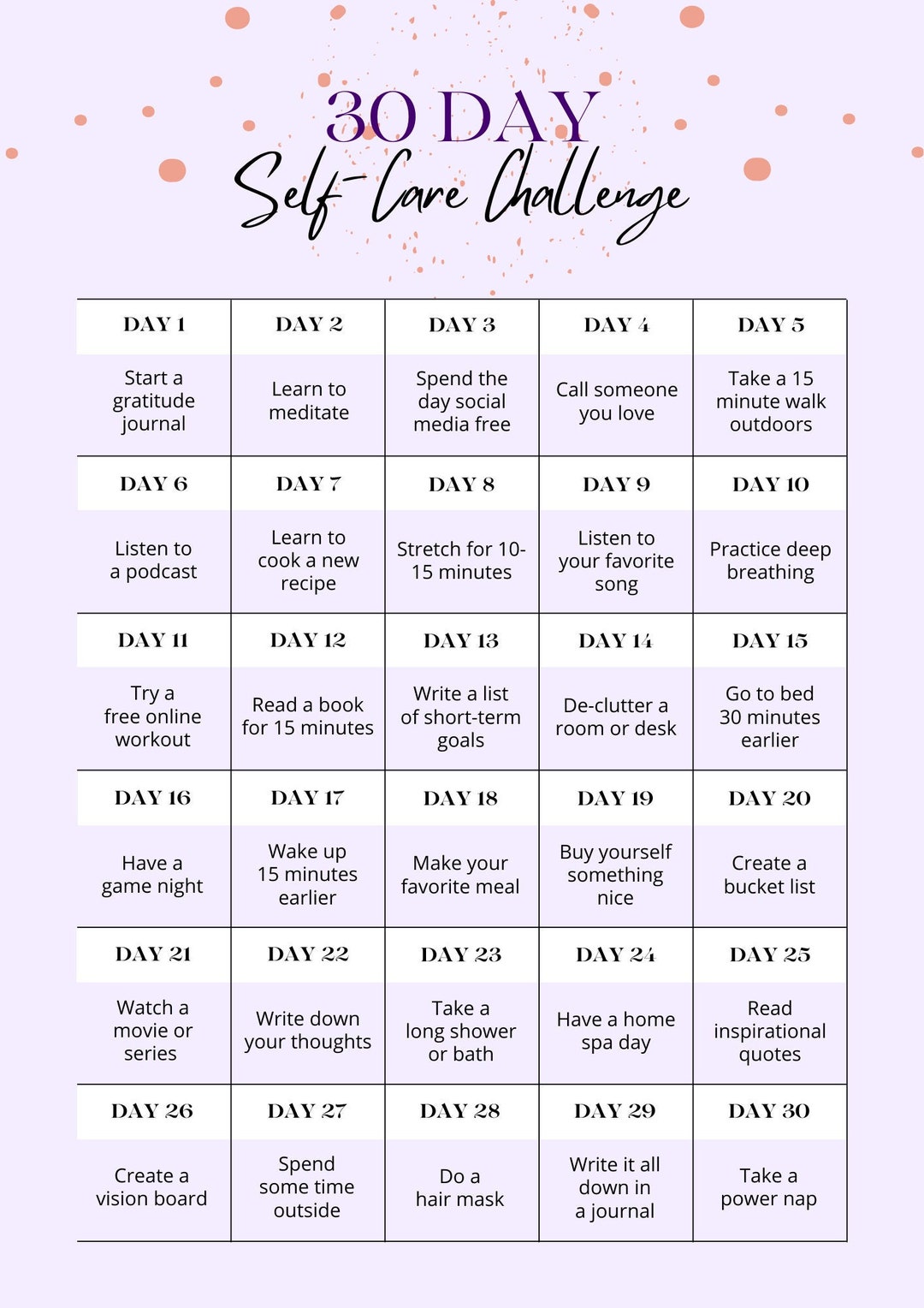 Digital Print. Monthly Challenge. Print at Home. Digital Print. - Etsy