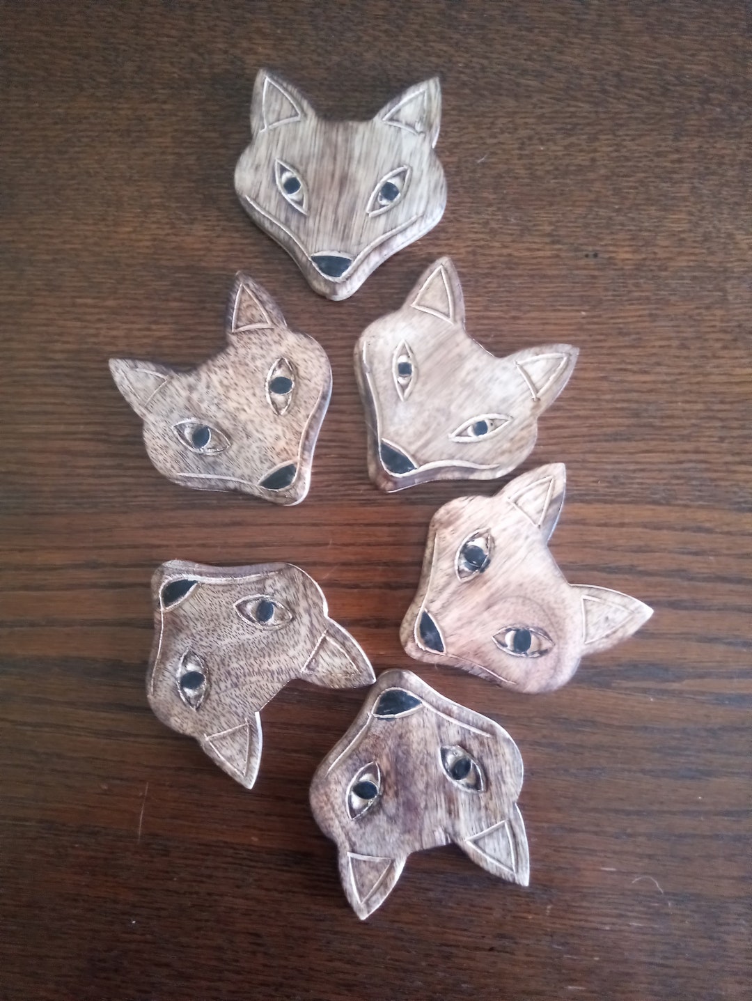 Wooden Fox Coasters Set of 6 - Etsy