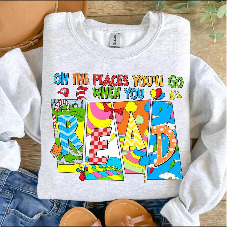 Oh the Places You Will Go Png, Vintage Read Across America Png, School ...