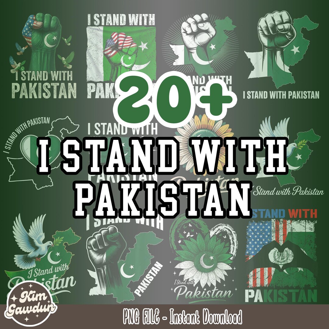 20+ I Stand With Pakistan Flag and Map Unity PNG Bundle, Patriotic ...