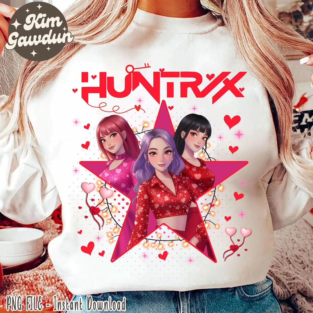 Huntrix Pink Valentine PNG, Cute Anime Valentine Clipart, Digital ...