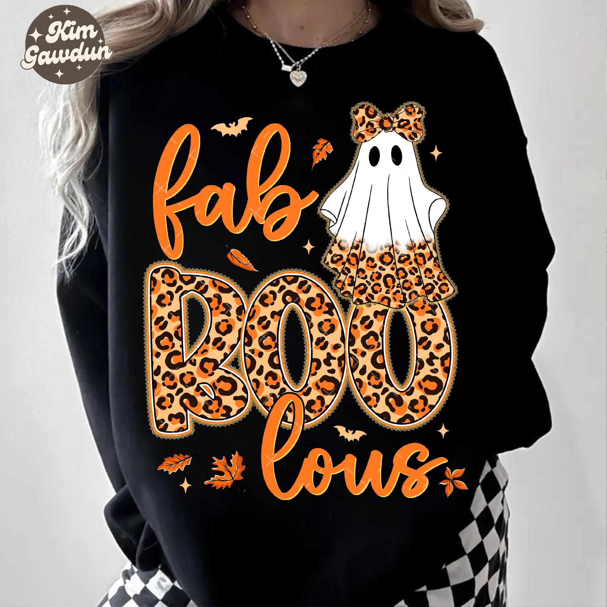 Fab Boo Lous Png, Preppy Ghost Boo PNG, Leopard Spooky Coquette PNG ...