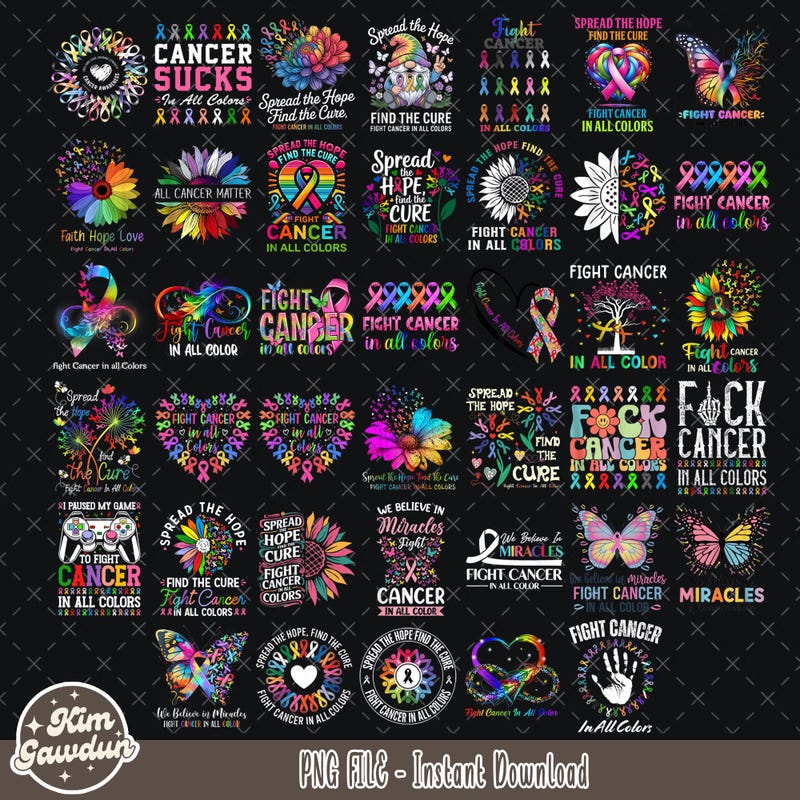 Cancer in All Colors Svg - Etsy