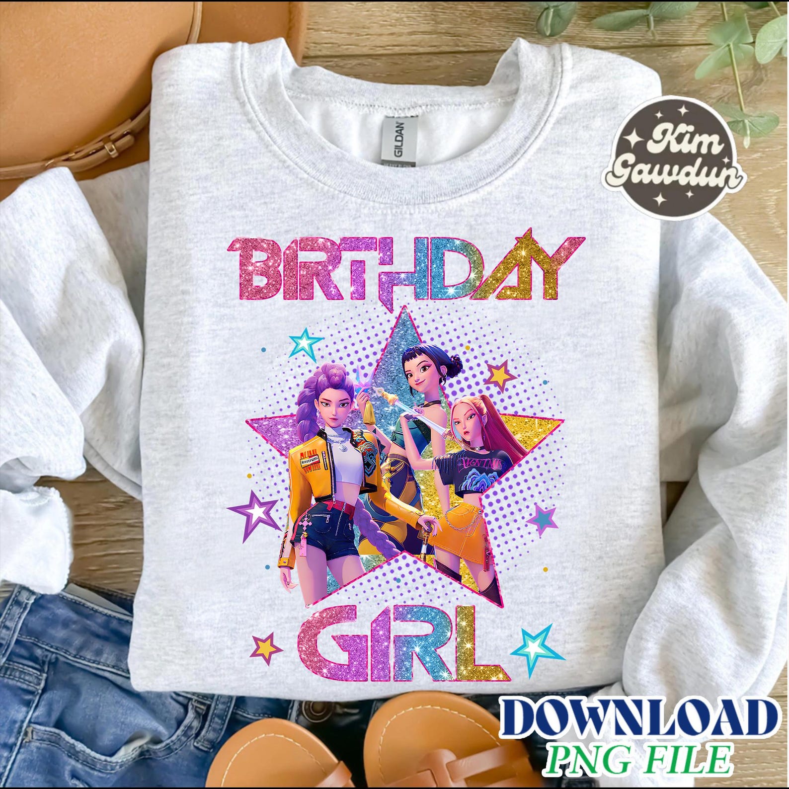 Huntrix Birthday Girl PNG, Custom Kpop Demon Hunter Birthday PNG, Gift ...