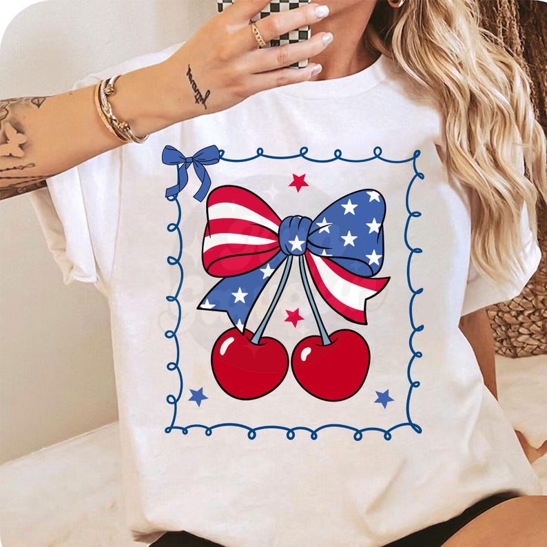 Coquette American Flag Png, Coquette Bow Png, Cherry Coqutte Bow Png ...