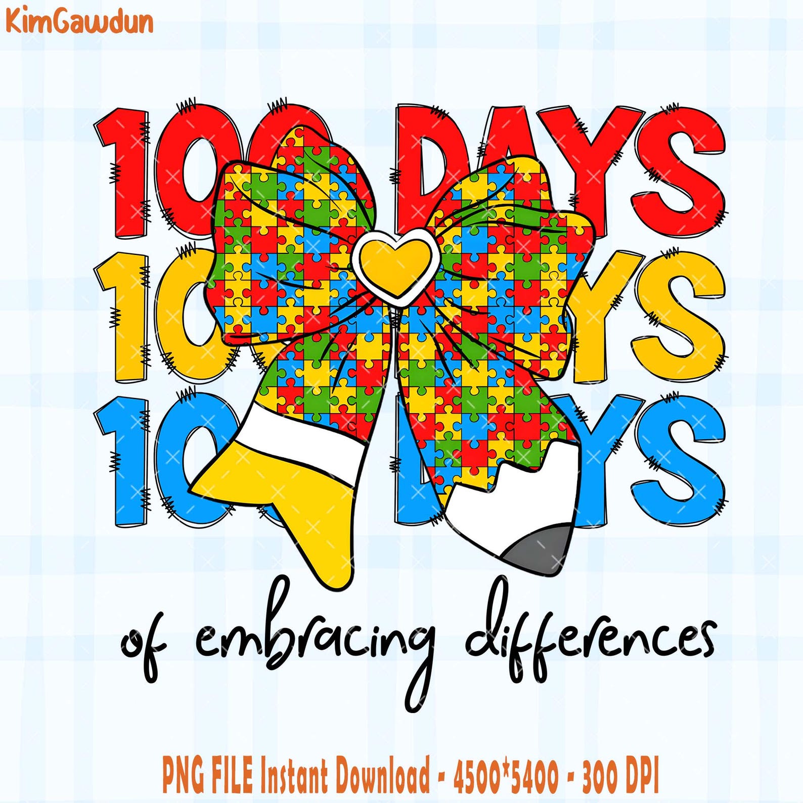 100 Days of Embracing Differences Png, Autism Awareness Making ...