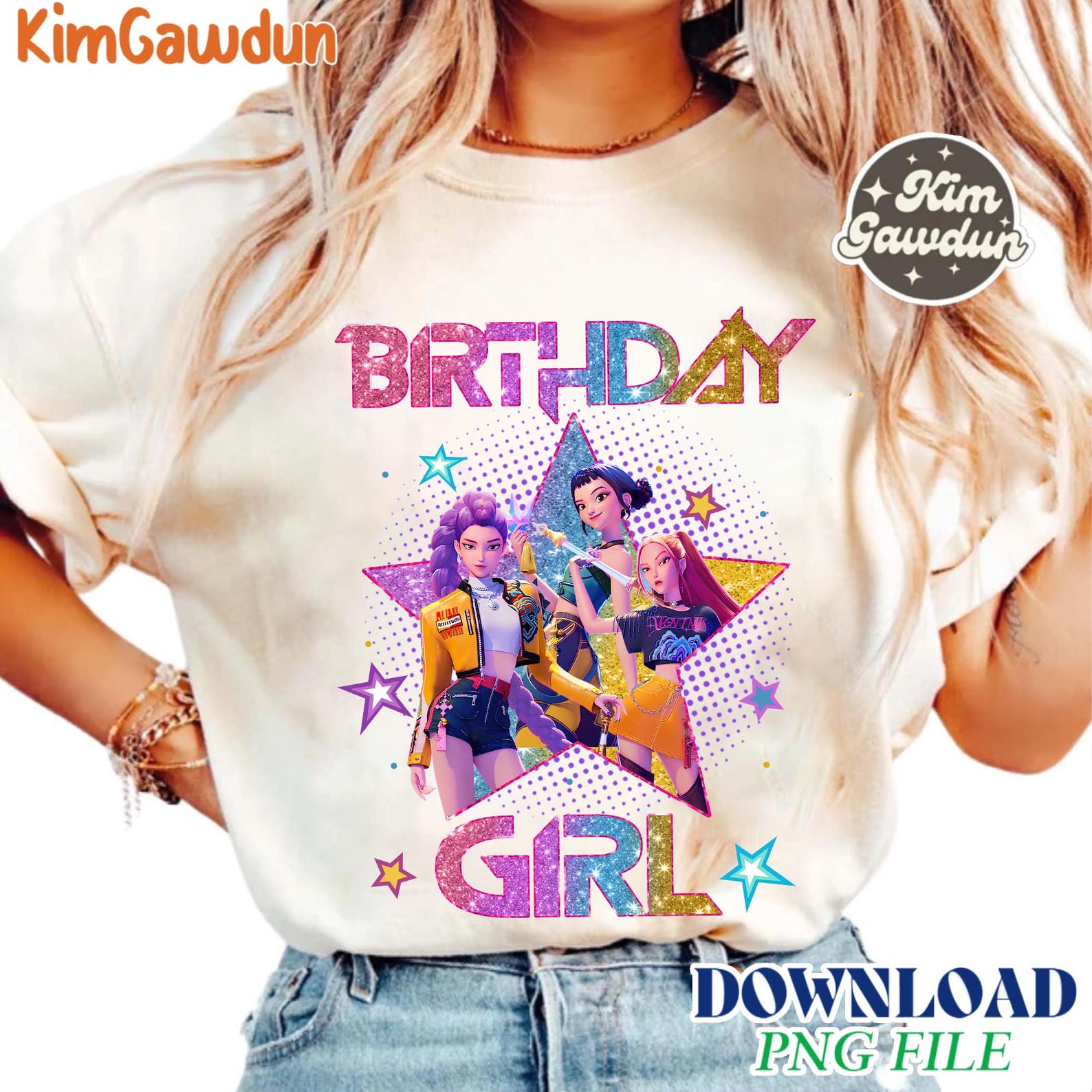Huntrix Birthday Girl PNG, Custom Kpop Demon Hunter Birthday PNG, Gift ...