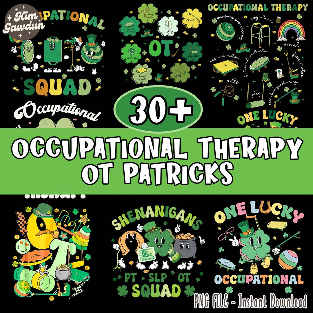 30+ Occupational Therapy St. Patrick's Day Png Bundle, One Lucky ...
