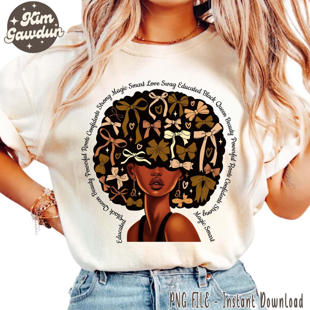 Educated Black Queen Beauty Png, Girl Power Black History Month Png ...