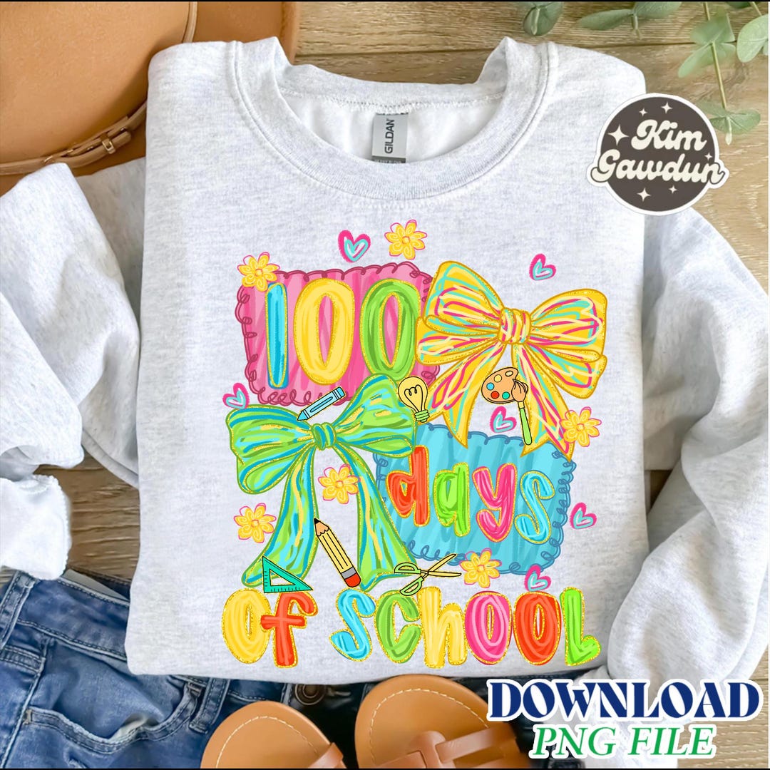 100 Days of School Coquette PNG, Teacher 100 Days Bracelet Png ...
