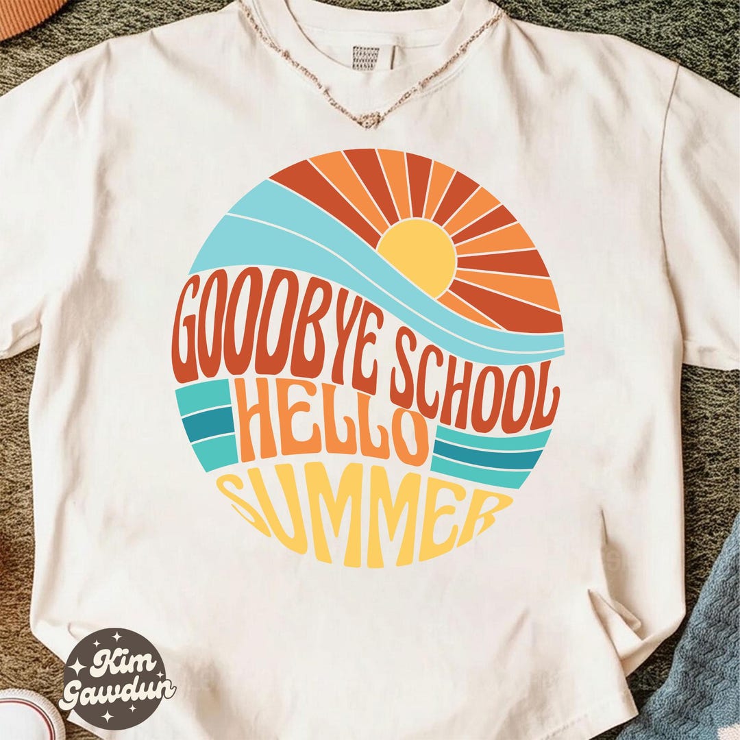 Goodbye School Hello Pool Png, Summer Vacation Png, Retro Summer Png ...