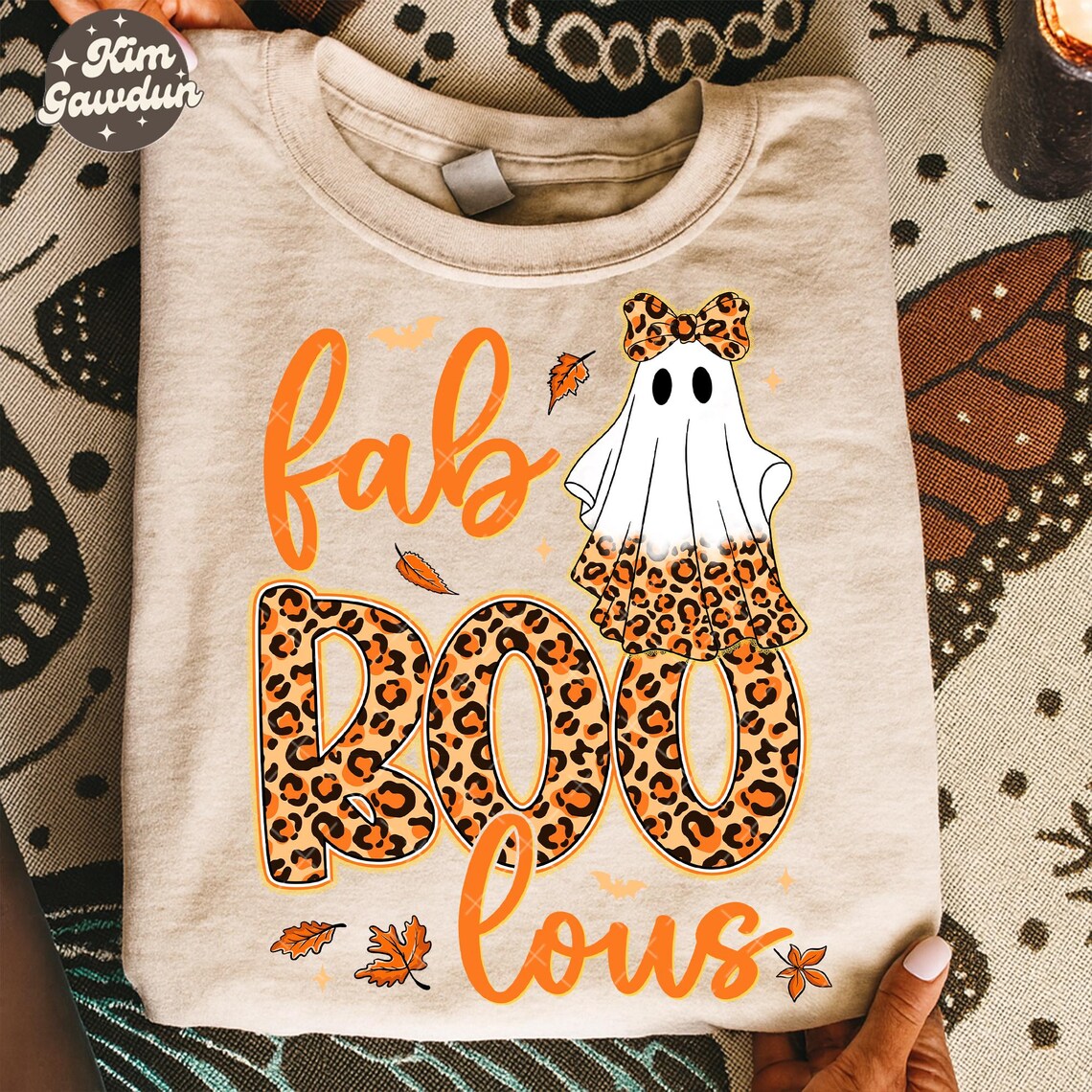 Fab Boo Lous Png, Preppy Ghost Boo PNG, Leopard Spooky Coquette PNG ...