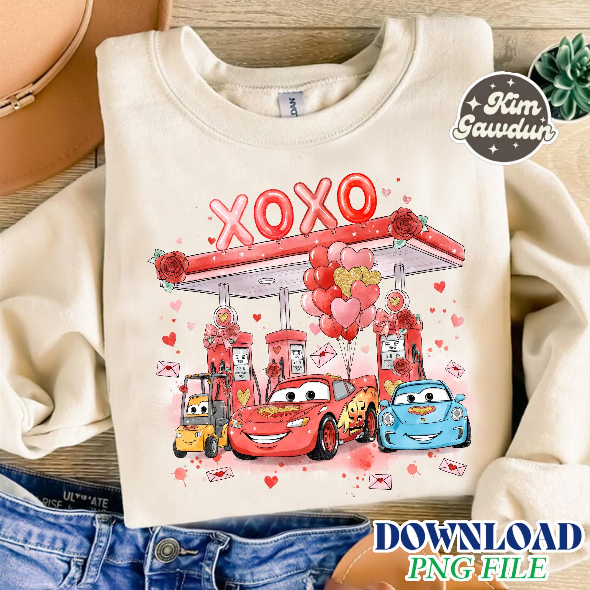 Preppy Xoxo Cars PNG, Valentine Cars Shirt Png, Magical Heart ...
