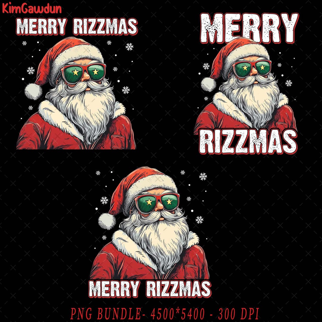 Merry Rizzmas PNG, Rizz the Season PNG, W Rizz Christmas Png, Rizzler ...