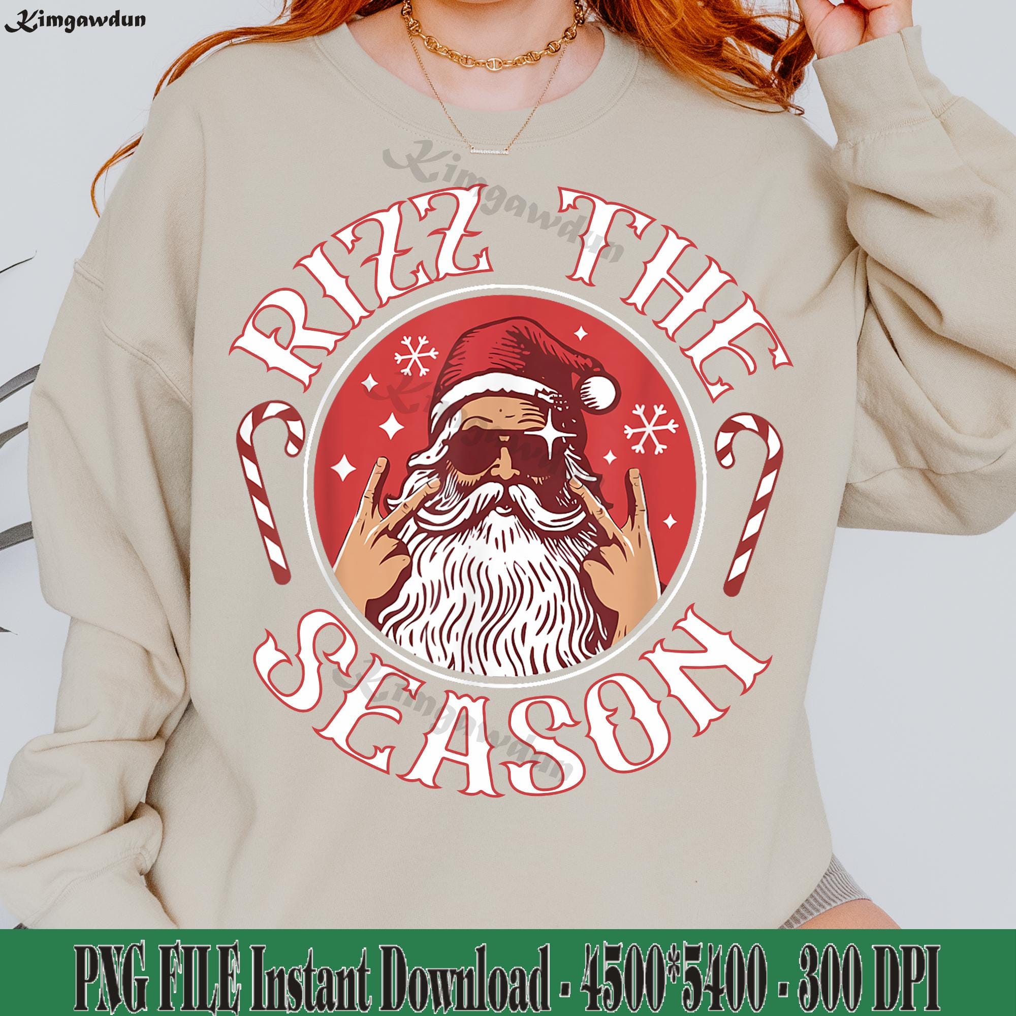 Retro Funny Christmas Rizz Meme Merry Rizzmas Png, Funny Christmas Png ...