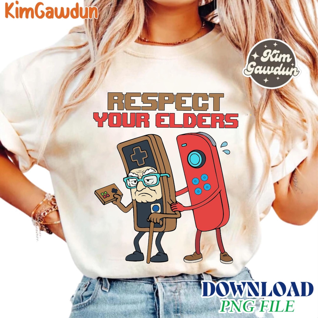 Respect Your Elders Gaming Control Png, Funny Old Game Png, Retro ...