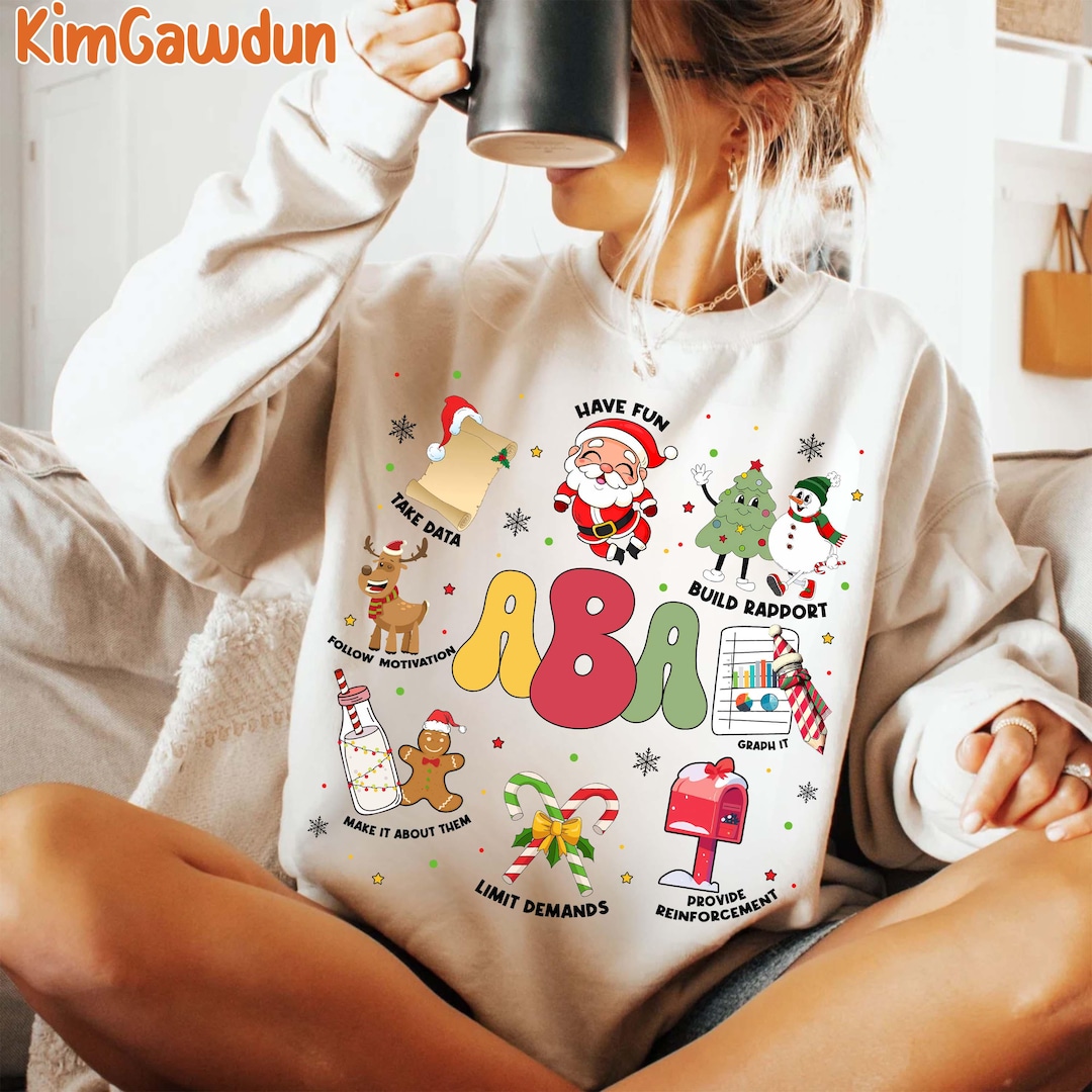 Christmas ABA PNG, ABA Christmas Png for Sublimation, Xmas Aba Therapy ...