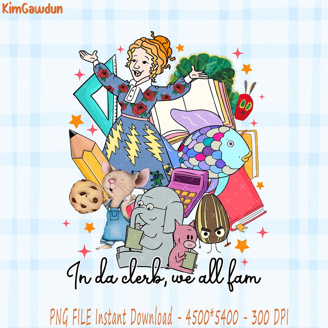 In Da Clerb We All Fam Png, Children's Book Png, Teacher Library Book ...