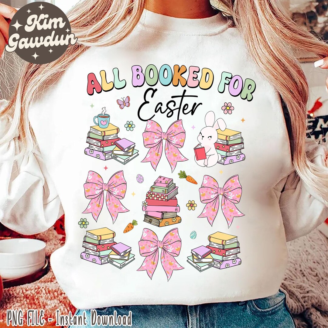 All Booked for Easter Png, Bunny Reading Png, Easter Books Png, Nerdy ...