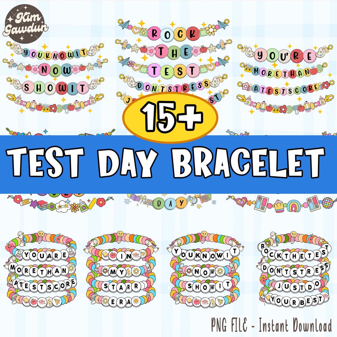 15+ Little Girl in My Staar Era Bracelet PNG Bundle, Test Day Png ...