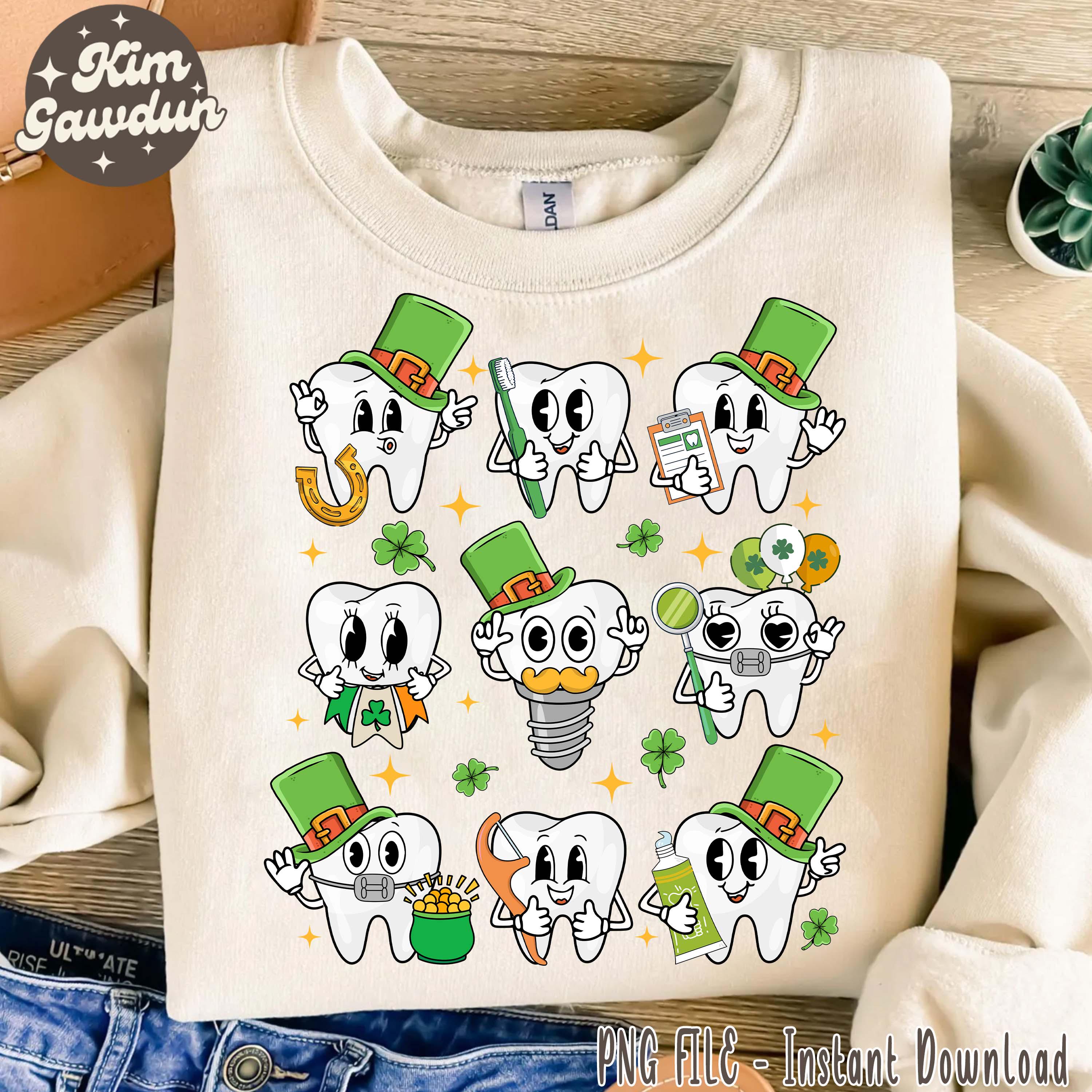 St. Patrick’s Day Dentist Png, Lucky Dental Png, Laid Tooth St Patrick ...