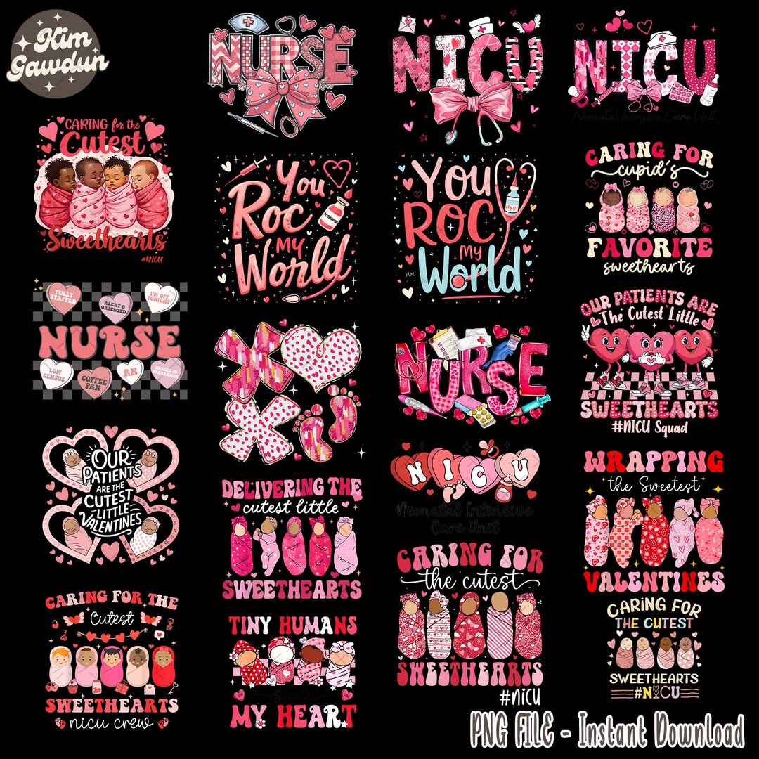 45 NICU Valentine PNG Bundle, NICU Nurse Valentine Gift, Gift for Nurse ...