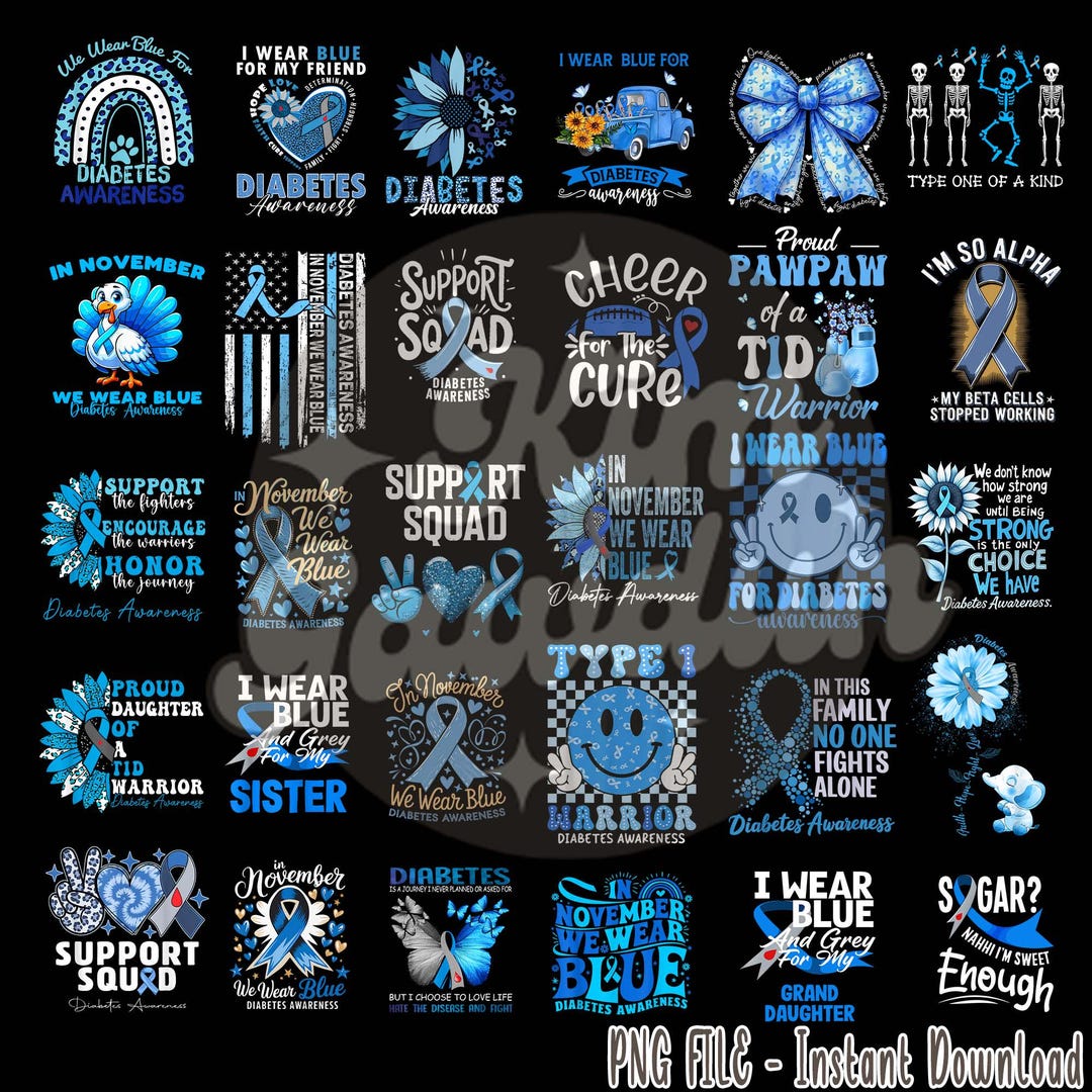 35+ Diabetes Awareness Bundle Png, Diabetes Png, Blue Ribbon Png ...