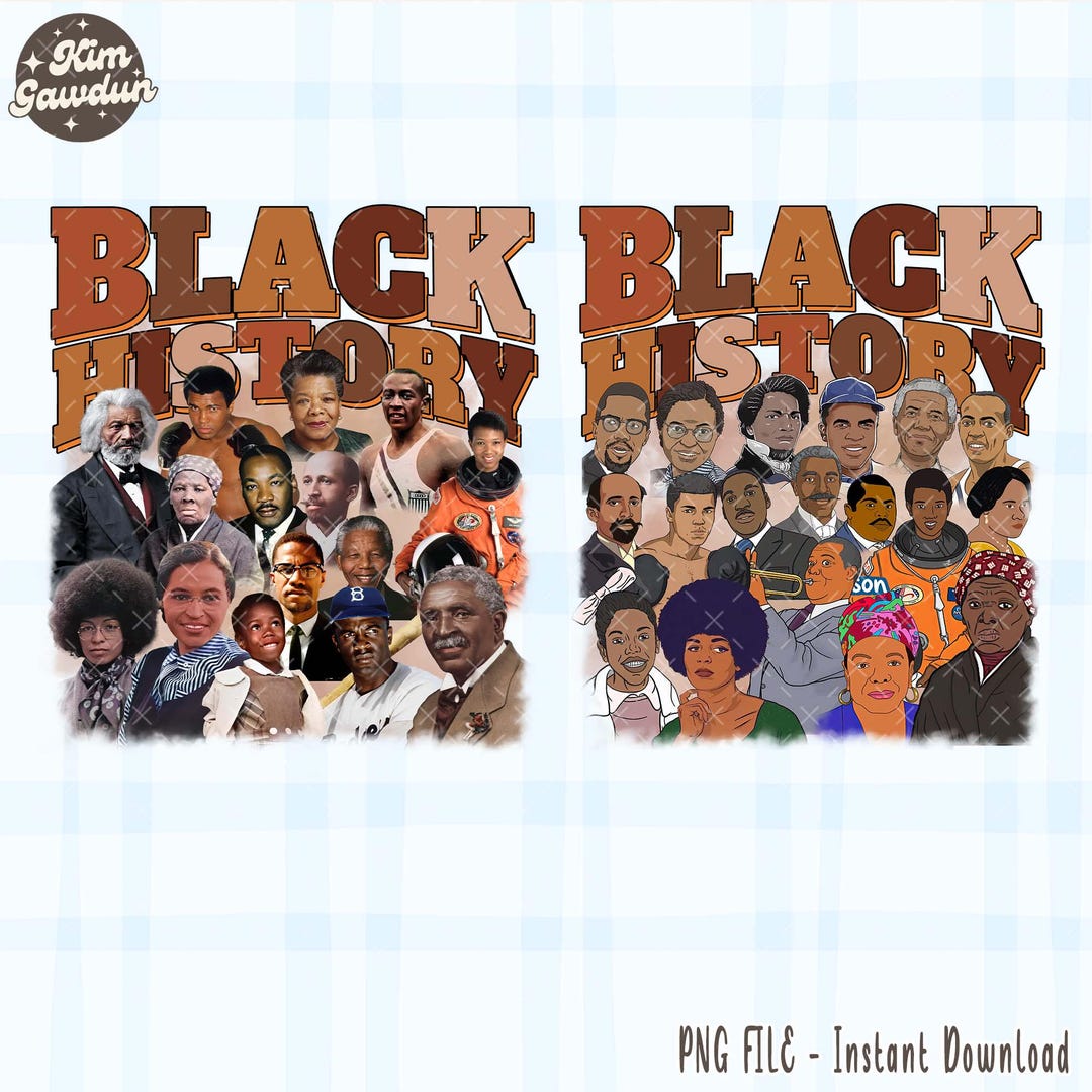 2 Designs Black History Month Characters PNG, Juneteenth Png, Black ...