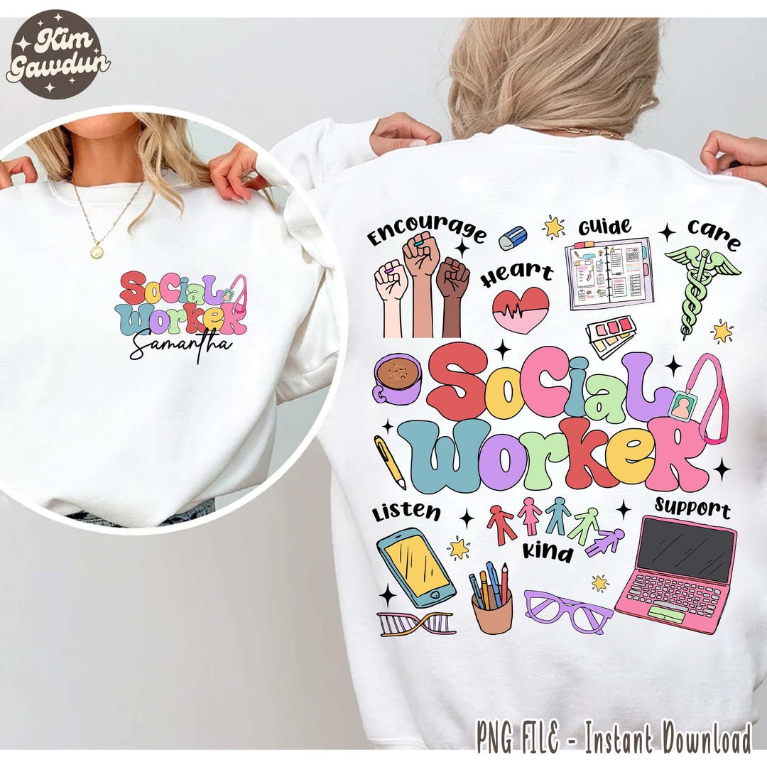 Personalize Social Worker Png, Gift for Social Worker, School Counselor ...