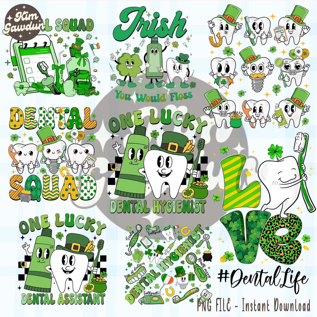 25+ St.patrick's Day Png Bundle, Dental Squad Png,tooth Png,dentists ...