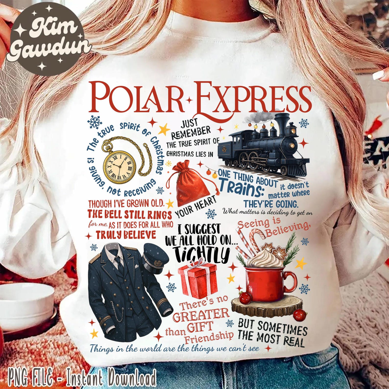 Polar Express PNG, Retro 90s Christmas Movies PNG, All Aboard Polar ...