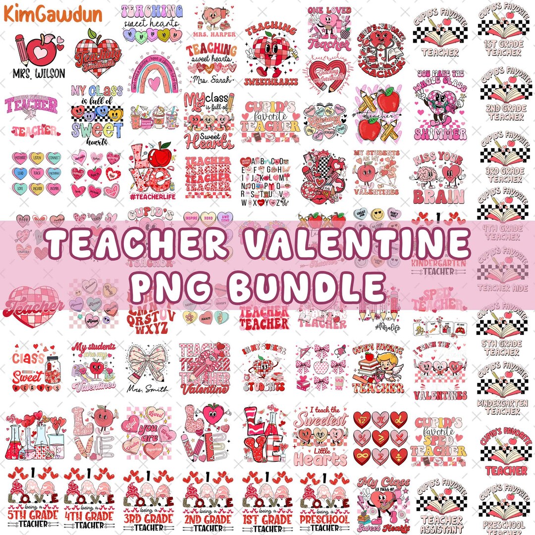 90+ Teacher Valentine Png Bundle, Teacher Valentine PNG, Valentines Day ...