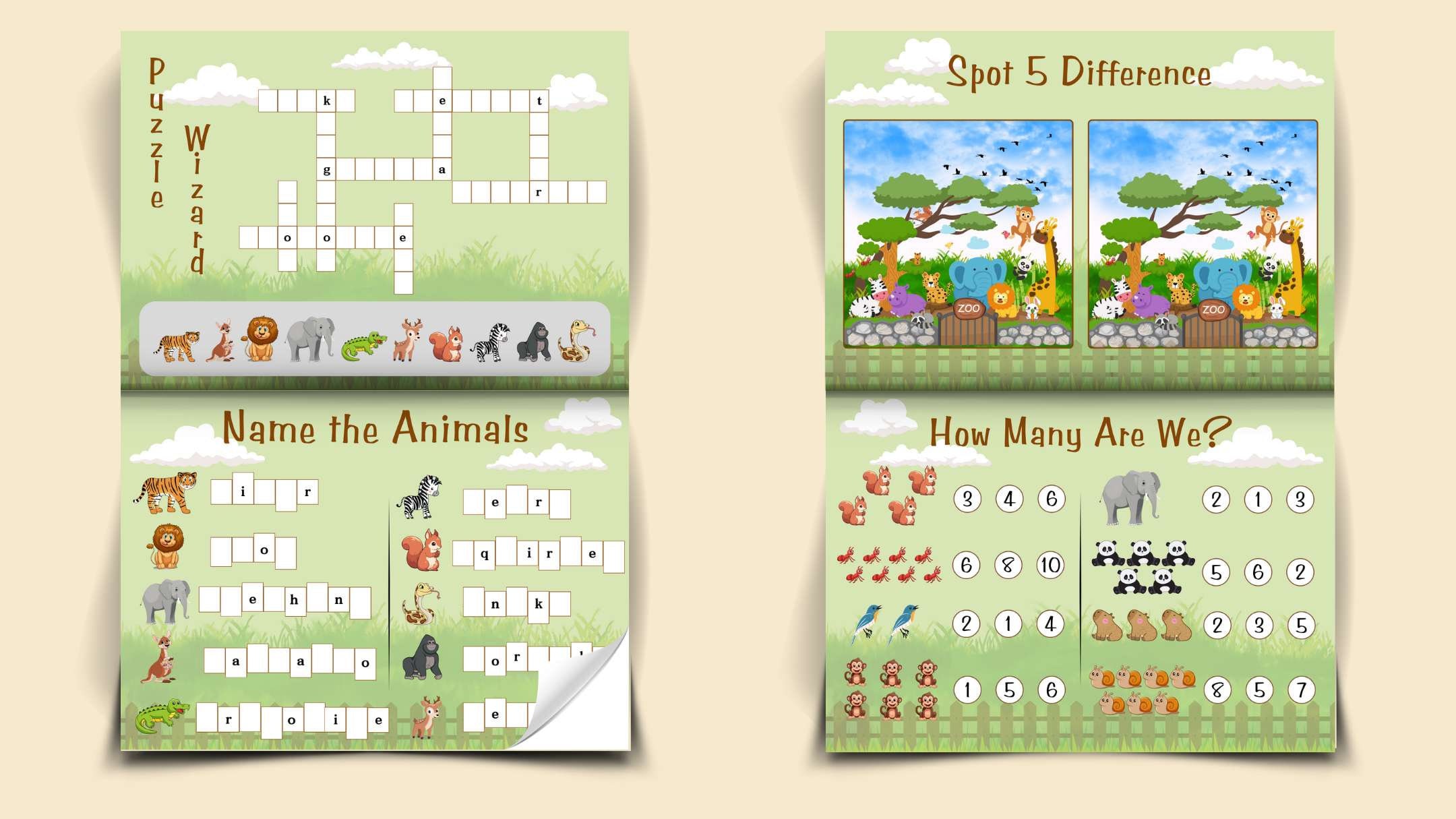 Busy Book Animal Series, Printable Preschool Activities, Homeschool ...