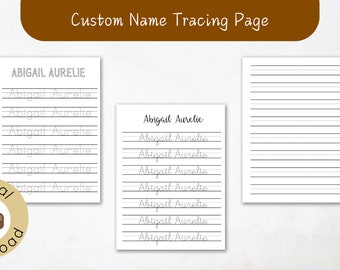 Custom Name Tracing Sheet Printable Practice Sheets Customized First ...