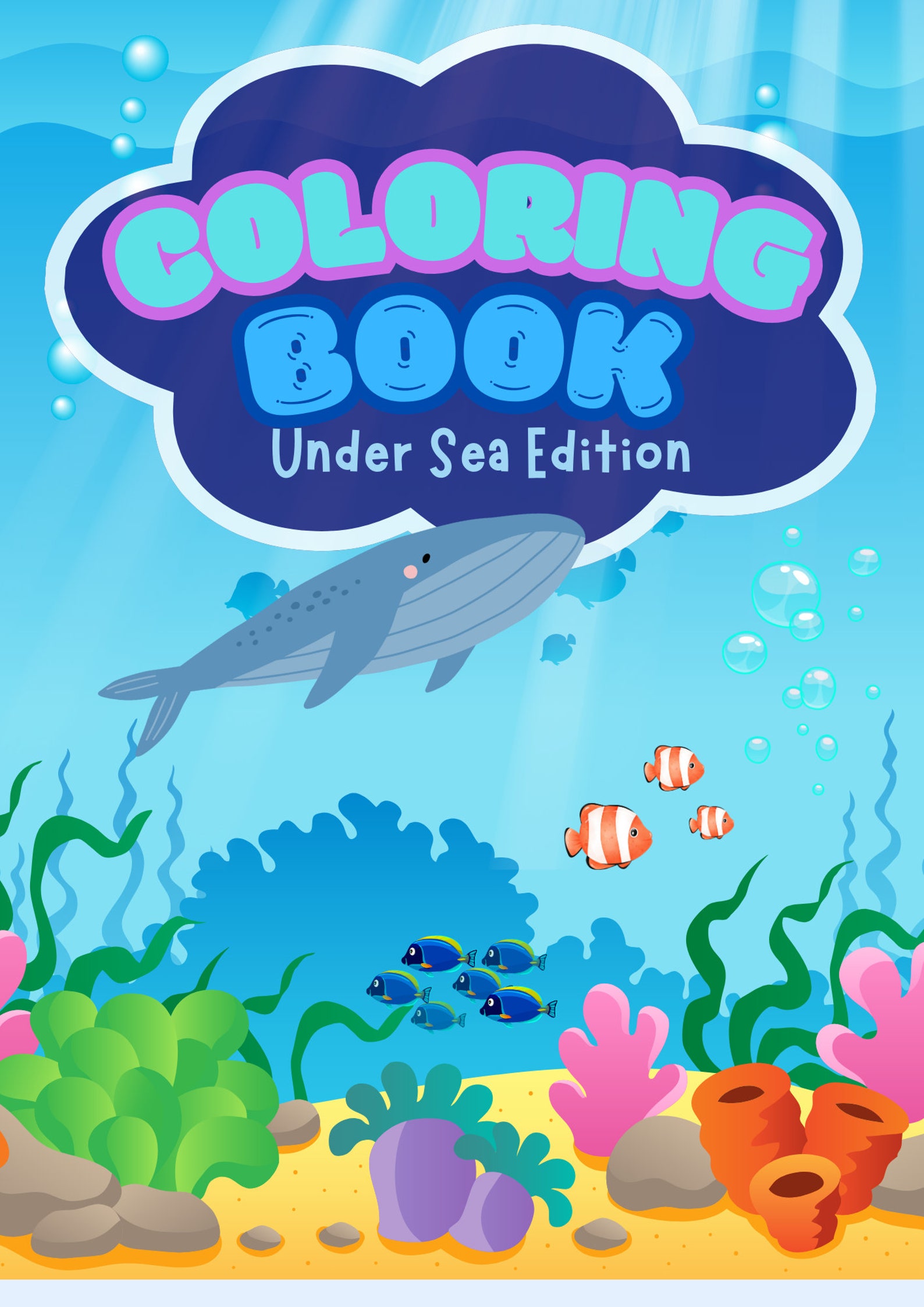 Coloring Book Page Under the Sea Edition, Printable Coloring Drawing ...