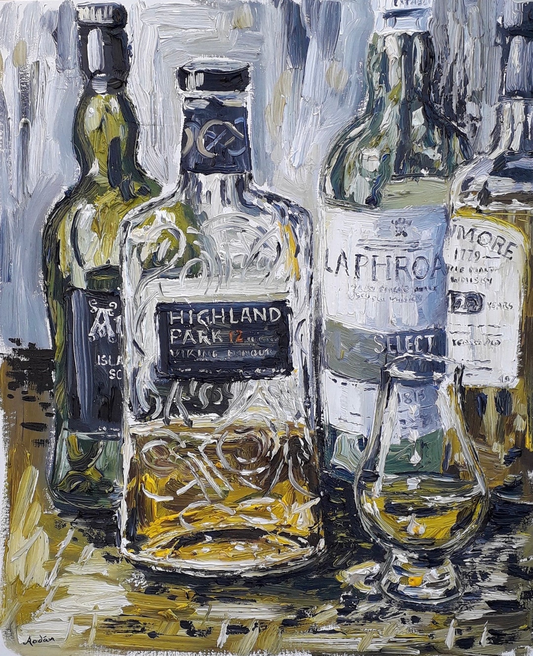 Custom Original Whisky Oil on Canvas Painting - Made to Order ...