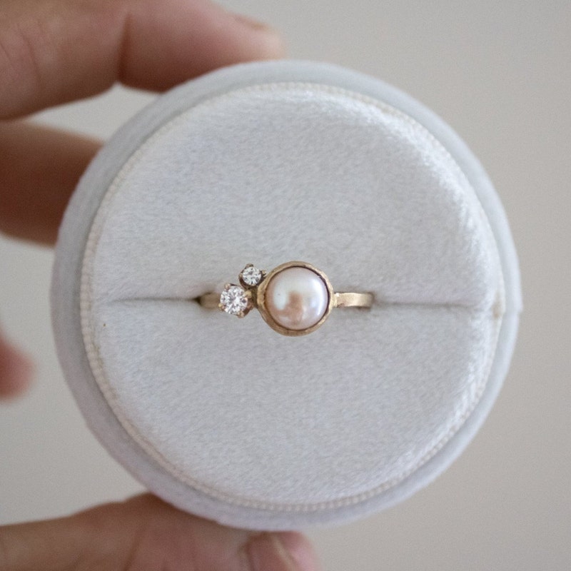 Pink Pearl Rings - Etsy