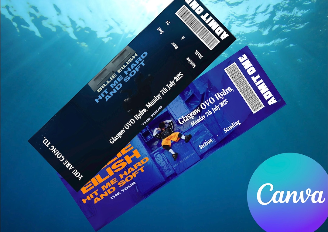 Hit Me Hard and Soft: Billie Eilish Personalised Gift Ticket X2 ...