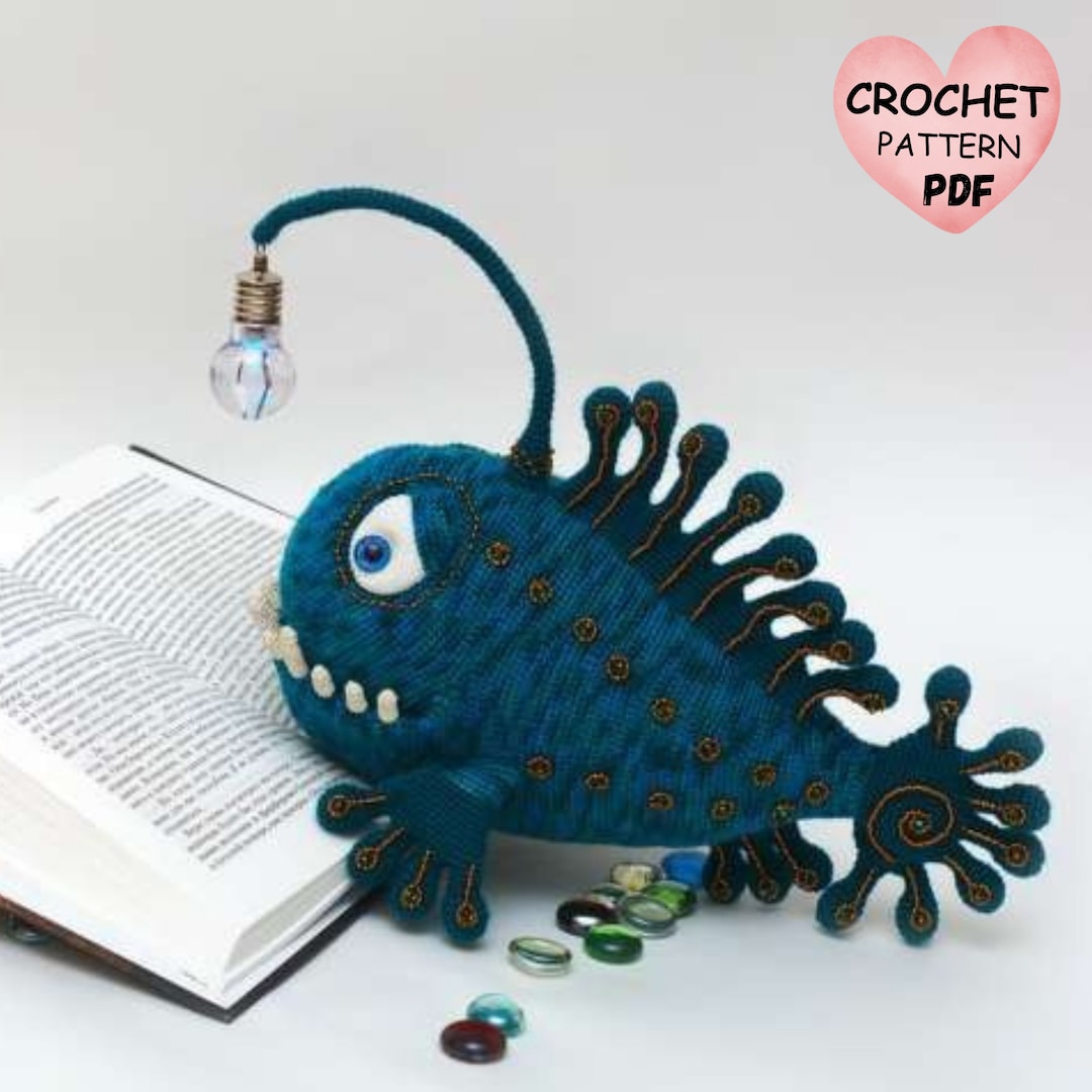 Angler Monkfish Fish Crochet PATTERN, Amigurumi Plushie, Kawaii Cute ...