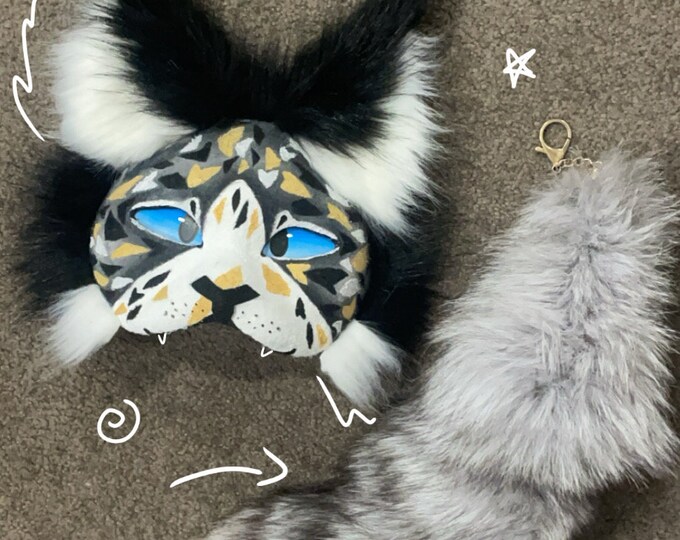 Therian Cat Mask Keychain Tail - Etsy