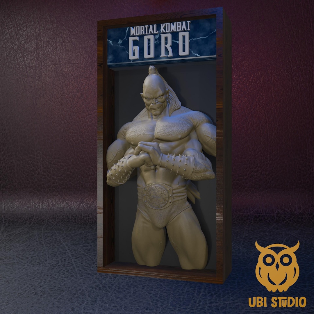 Goro From Mortal Kombat Wall Decor STL | Book Nook | Bookshelf Decor | 3D Print STL File ...
