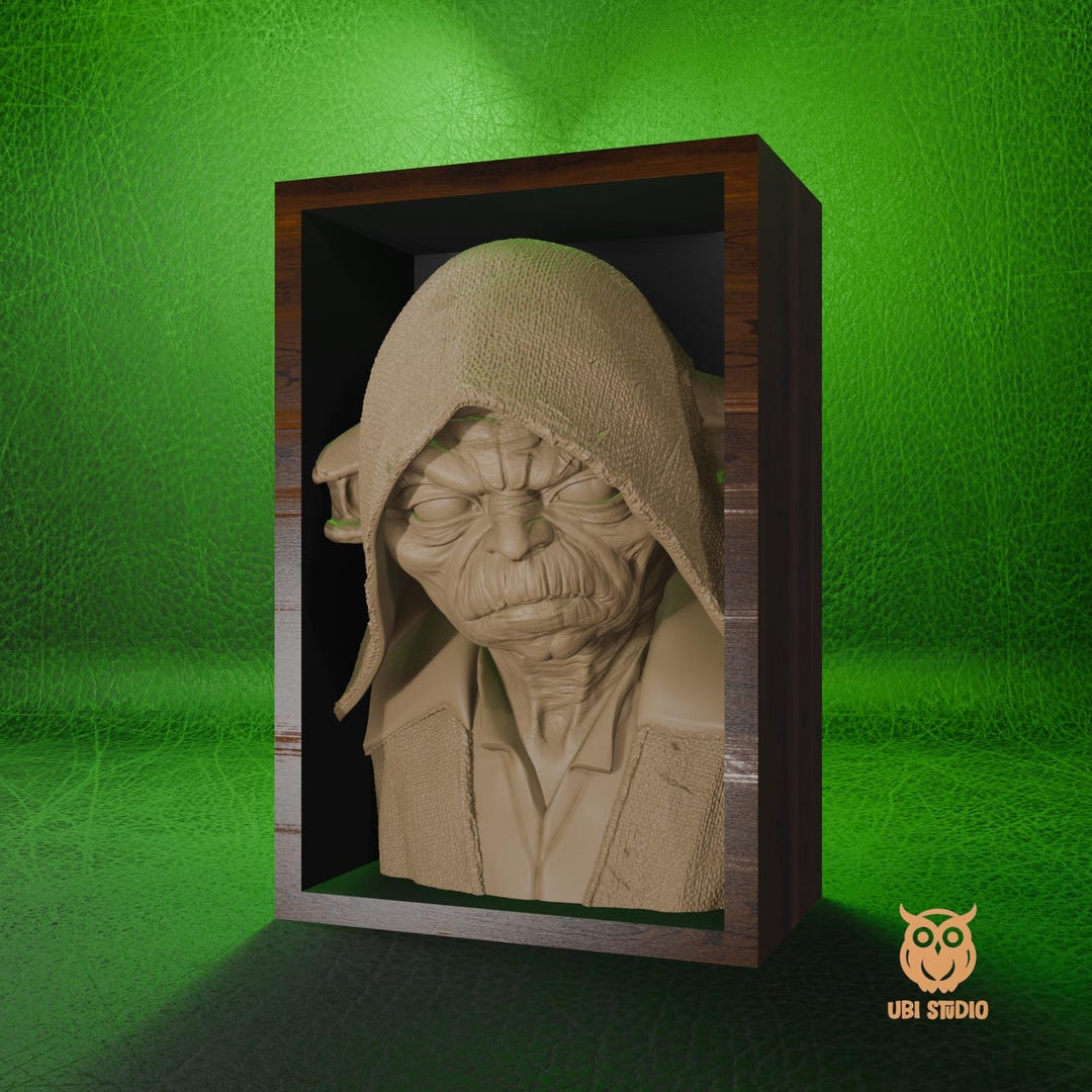 Master Yoda From Star Wars - Wall Decor - Book Nook - Bookshelf Decor ...